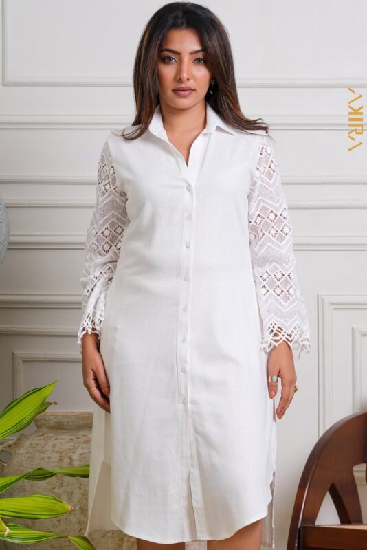 Cloud drape linen dress